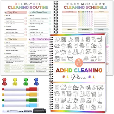 Adhd Cleaning Planner Reusable Adhd Cleaning And Organizing Planner