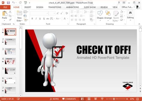 create forms in powerpoint slides with checkbox template