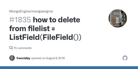 How To Delete From Filelist Listfieldfilefield · Issue 1835 · Mongoenginemongoengine