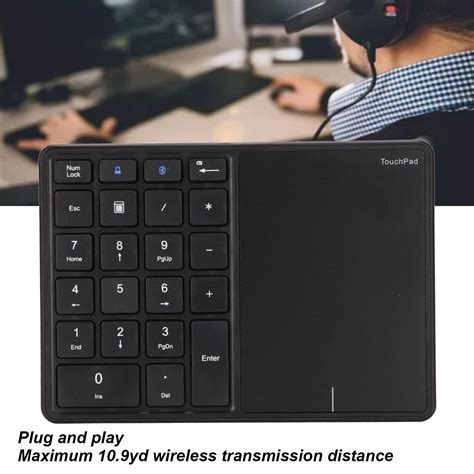 GetUSCart Bluetooth Number Pad For Laptop 2 In 1 Wireless Number Pad With Touchpad 22 Keys BT4