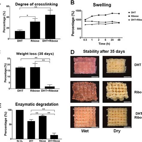 Degree Of Crosslinking Fluid Uptake And Degradation Of The Scaffolds
