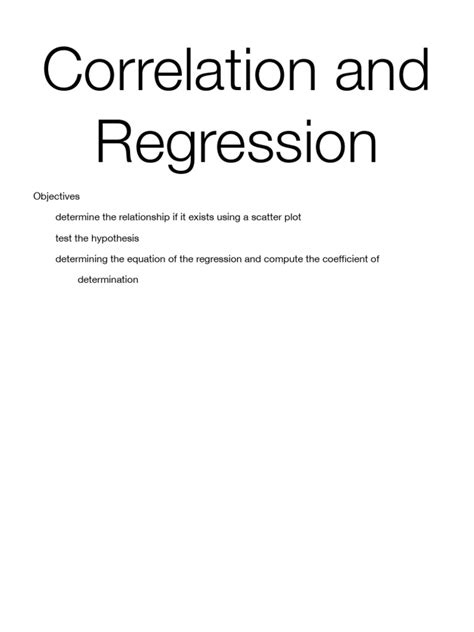 Correlation And Regression Pdf Regression Analysis Linear Regression