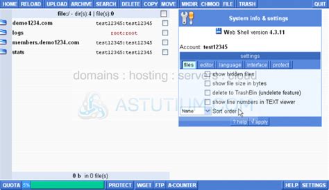 Using Webshell4 Control Panels Knowledgebase Astutium Ltd