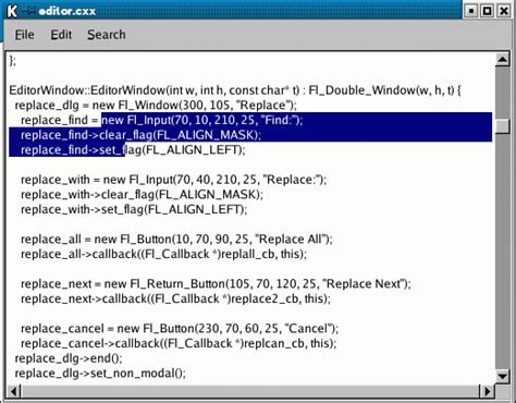Fltk Fltk 20 Example 6 A Text Editor