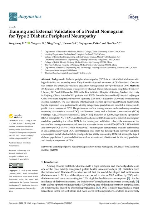 Pdf Training And External Validation Of A Predict Nomogram For Type 2