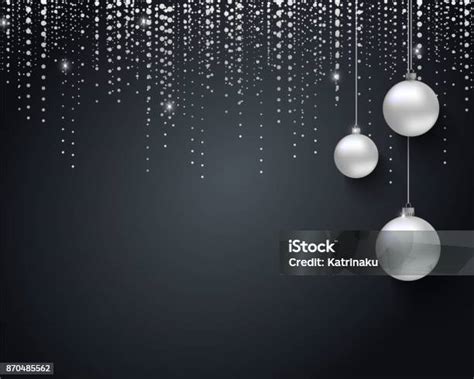 인사말 카드 초대장 크리스마스와 행복 한 새 해 2018 메탈 릭 골드 크리스마스 공 장식 반짝 반짝 색종이에 벡터 일러스트 레이 션 초대장에 대한 스톡 벡터 아트 및 기타