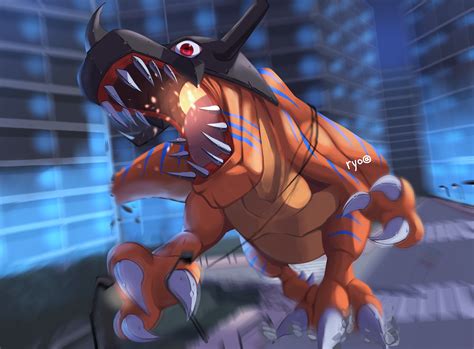 Greymon Digimon Drawn By Ryo Danbooru
