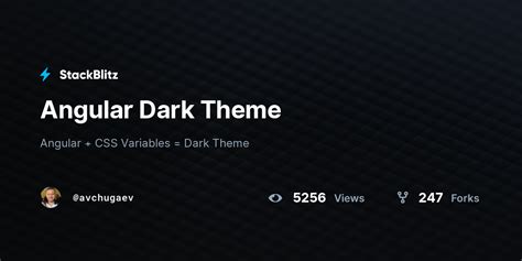 Angular Dark Theme Stackblitz