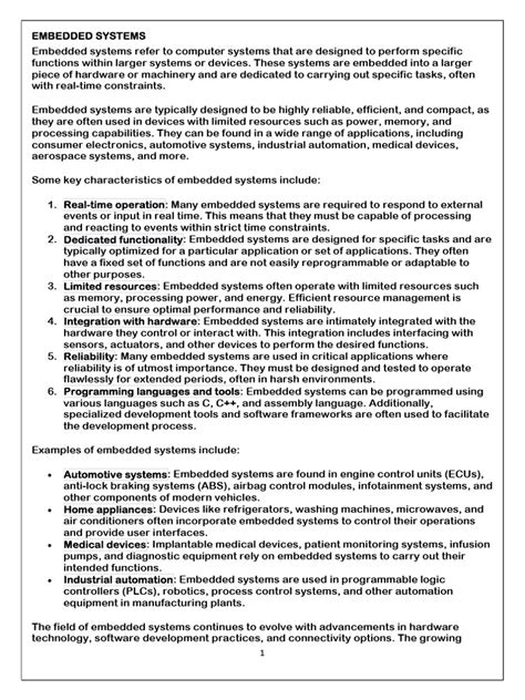 Embeded System Pdf Embedded System Central Processing Unit