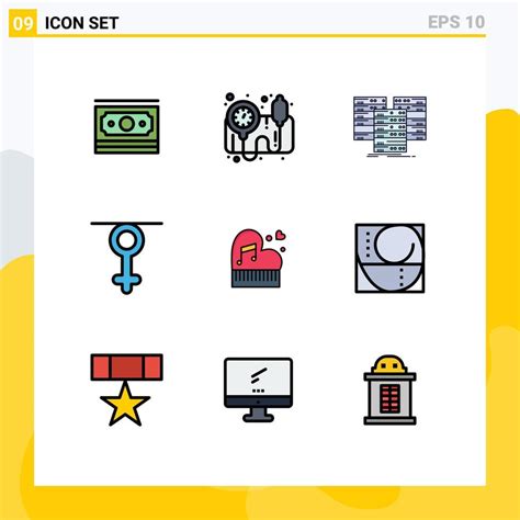 Set Of Modern UI Icons Symbols Signs For Love Human Centre Queen