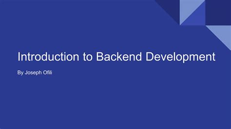 Introduction To Backend Development 1pptx