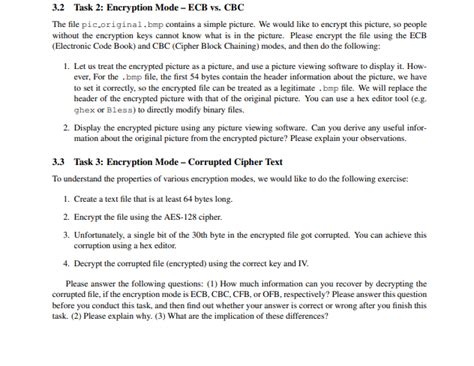 Solved Task Encryption Mode ECB Vs CBC The File Chegg Com