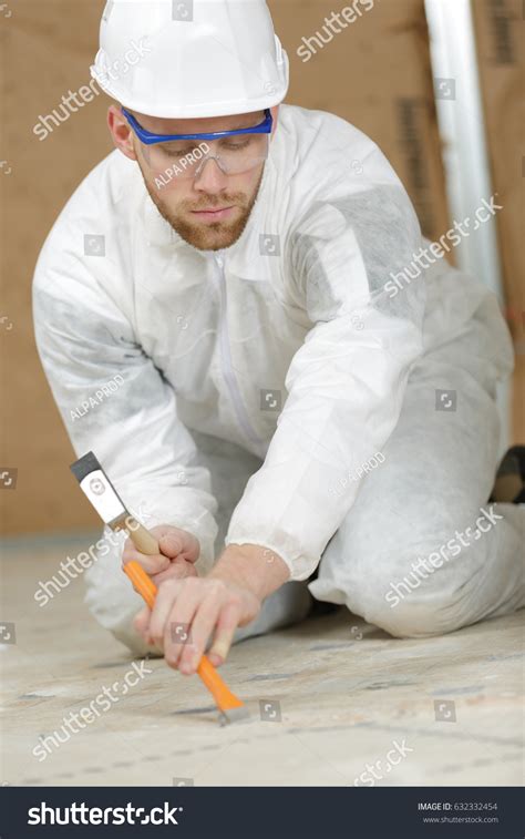 Constructon Worker Using Hammer Chisel Stock Photo Shutterstock