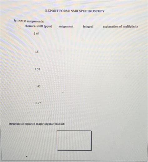 Solved NMR Spectroscopy Consider The Expected Major Organic Chegg Com