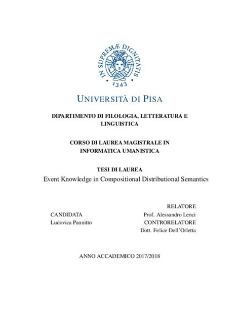 Pdf Event Knowledge In Compositional Distributional Semantics