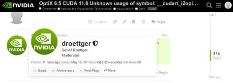 Optix 65 Cuda 116 Unknown Usage Of Symbol Cudarti2opid Optix