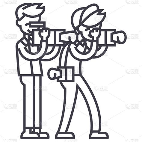 狗仔矢量线图标，标志，背景上的插图，可编辑的笔触