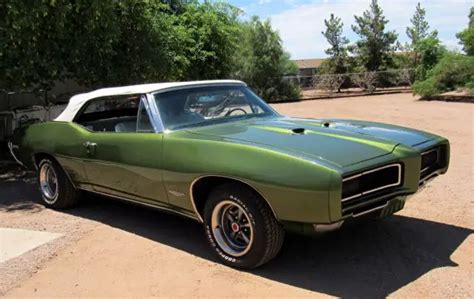 1968 Pontiac Gto Convertible Verdoro Green A C Hideaways Phs For Sale