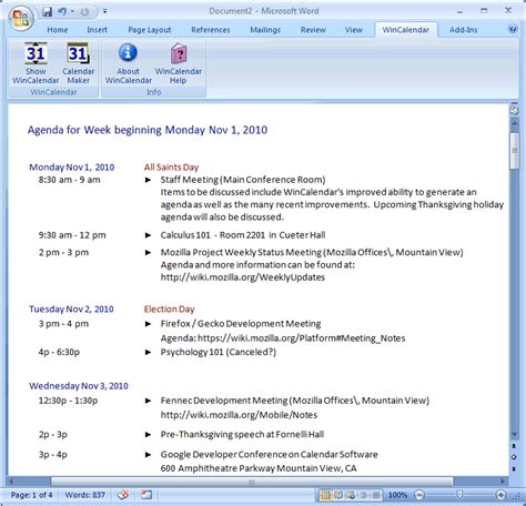 Calendar Maker And Calendar Creator For Word And Excel