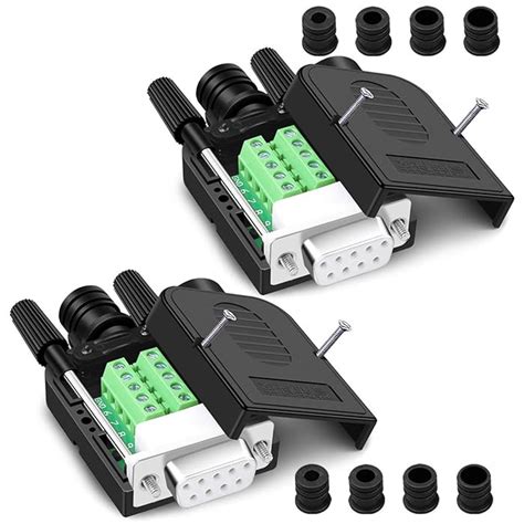 Buy Anmbest 2pcs Db9 Solderless Connector Rs232 D Sub Serial To 9 Pin Port Terminal Female