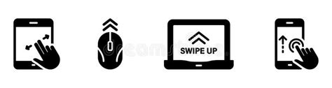 Swipe Up Move In Internet Social App Linear Pictogram Drag Slide