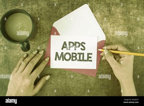 Text Sign Showing Apps Mobile Business Idea Computer Program Designed