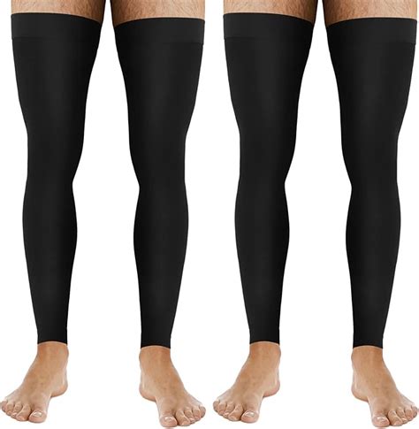 Zhanmai 2 Pairs Mens Thigh High Compression Stockings