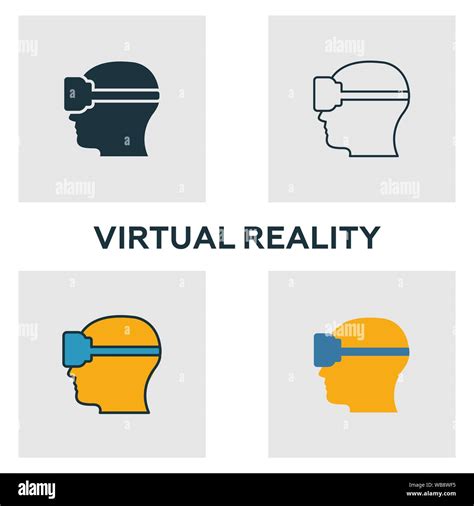 Virtual Reality Icon Set Four Elements In Diferent Styles From Visual Device Icons Collection
