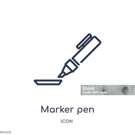 일반 개요 컬렉션의 선형 표식 펜 아이콘입니다 얇은 선 마커 펜 아이콘 흰색 배경에 고립입니다 마커 펜 유행 그림 교육에 대한 스톡 벡터 아트 및 기타 이미지 Istock