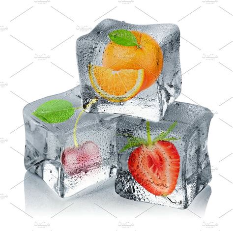 Fruits In Ice Cubes Creative Ice Cubes Ice Cube Fruit Ice Cubes