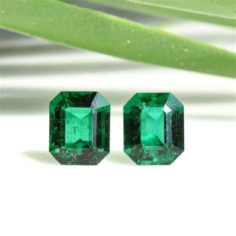 Zambian Emerald Cut Pair Fine Jewelry Emerald Gemstone Varieties