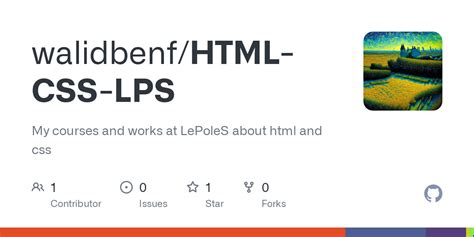 Github Walidbenf Html Css Lps My Courses And Works At Lepoles About