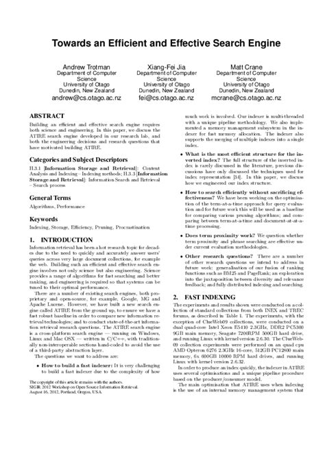 Pdf Towards An Efficient And Effective Search Engine