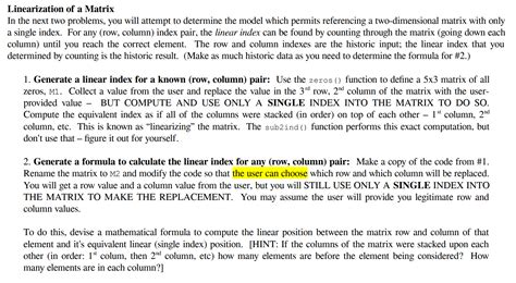 Solved Linearization Of A Matrix In The Next Two Problems