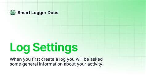 Log Settings Smart Logger Docs