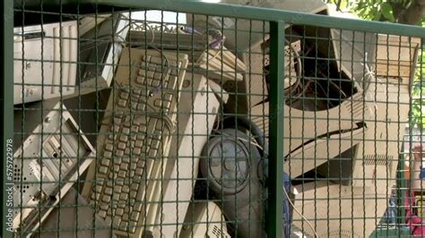 Dump Of Technical And Electrical Equipment Old Electronics Waste For Recycling At Garbage Dump