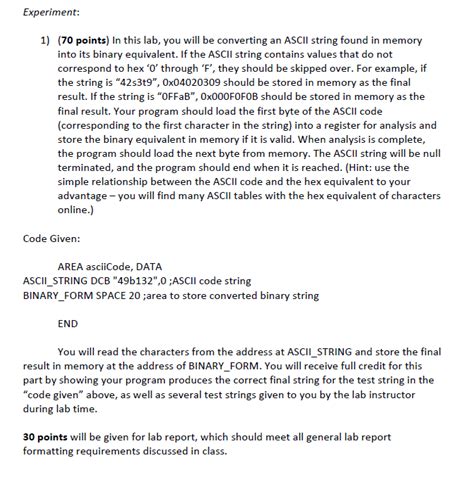 Solved In This Lab You Will Be Converting An Ascii String