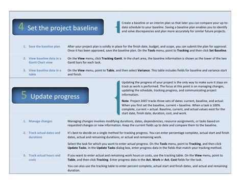 Project Management Quick Reference Guide For Microsoft Project 2007