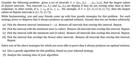 consider the following problem given a set of