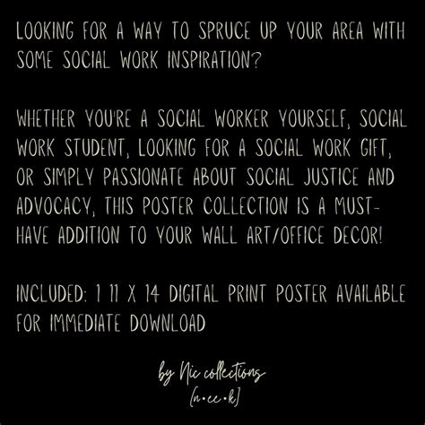 Social Work Wall Poster Social Work Wall Art Social Work Code Of