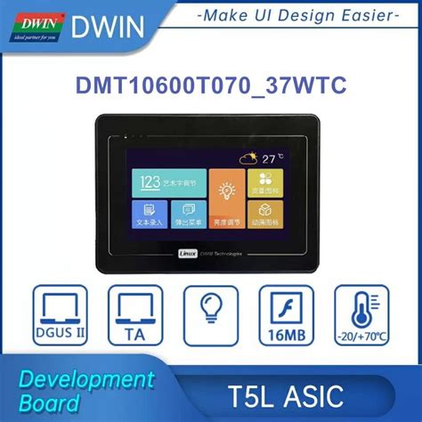 Dwin 7inch Lcd Display 1024600 Ips Display Industrial Linux System