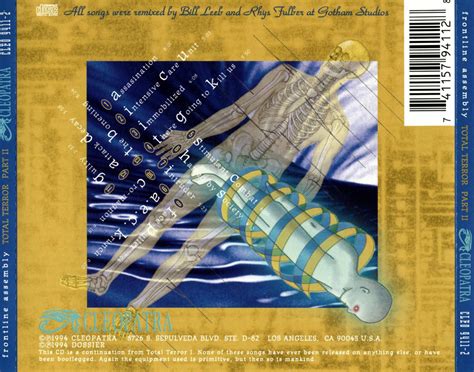 Car Tula Trasera De Front Line Assembly Total Terror Part Ii Portada