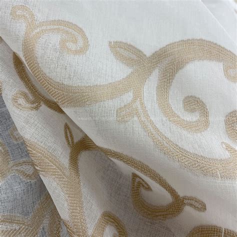 Тюль Вензель льон L129 коричневий тюль з вишивкою тюль для кухні спальні купити в Україні