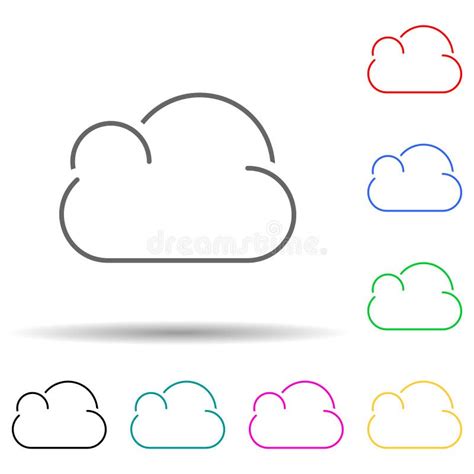 Cloud Multi Color Set Icon Simple Thin Line Outline Vector Of Web Icons For Ui And Ux Website
