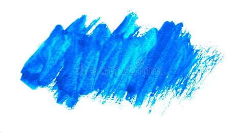 Blue Brush Stroke Isolated On White Background Blue Abstract Stroke