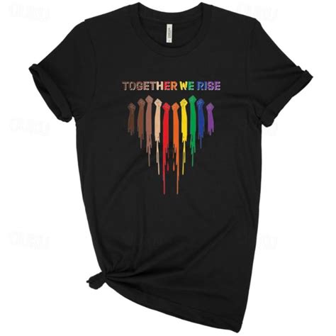 Lgbt Lgbtq T Shirt Pride Shirts Rainbow Together We Rise Lesbian Gay