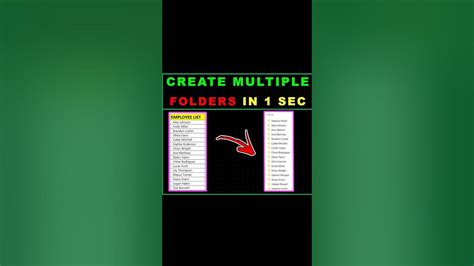 Create Multiple Folders From Excel Data Excel Tutorial Youtube