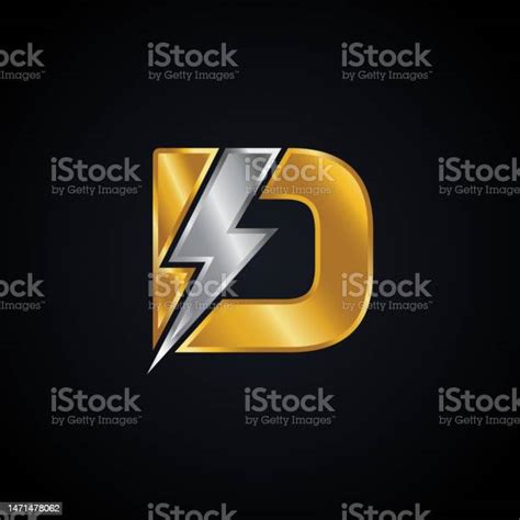 번개 천둥 볼트 벡터 디자인과 D 편지 로고 전기 볼트 문자 D 로고 벡터 일러스트 레이 션입니다 로고에 대한 스톡 벡터 아트 및 기타 이미지 Istock
