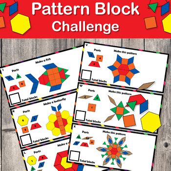 Pattern Block STEM Challenge Task Cards Morning Work By Hope Learning ESL