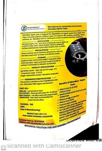 Reduction In Sludge Microbact Septic Tank Microbial Culture Powder